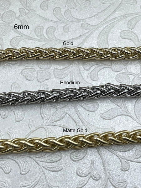 Wheat Chain, Rope Chain 6mm , Braided Wheat Chain, Chunky Rope Chain ...
