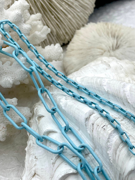 Enamel Plated Light Medium Robin Egg Blue Paper Clip Chain-Bling by A ...