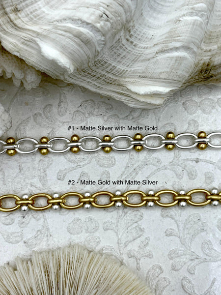 Mixed Link Mixed Metal Cable Chain, Sold by the foot. Electroplated ...