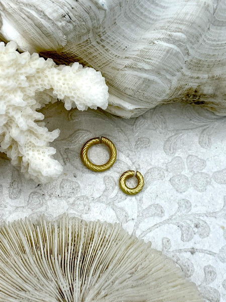 Jump Rings Textured Matte Gold, 4mm, 6mm, or 8mm, Pack of 10, Brass ...
