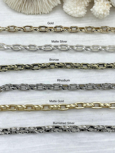 Textured Cable Chain, by The Foot. Link size 12.5mm x 6.8mm x 2.8mm, 6 ...