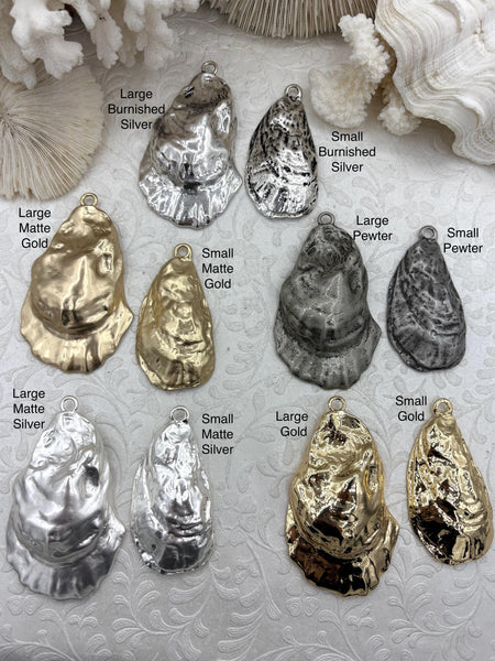 Oyster Shell Cast Pendant, Shell Pendant, Seashell, 2 styles of shell ...
