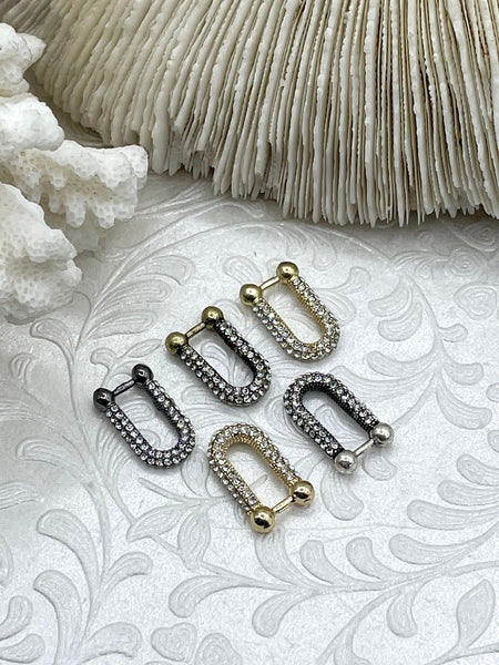 Pave U shape Finding, U Shape BRASS Finding with CZ, Cubic Zirconia ...