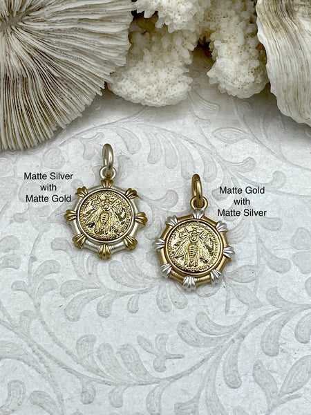 French Bee Replica Coin, Gold Bee Coin, Two Tone Bezel, Reproduction ...